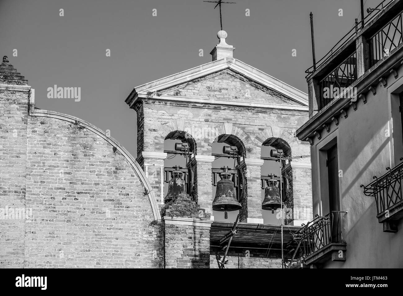Amazing Bell tower in the ancient city of Venice Stock Photo - Alamy
