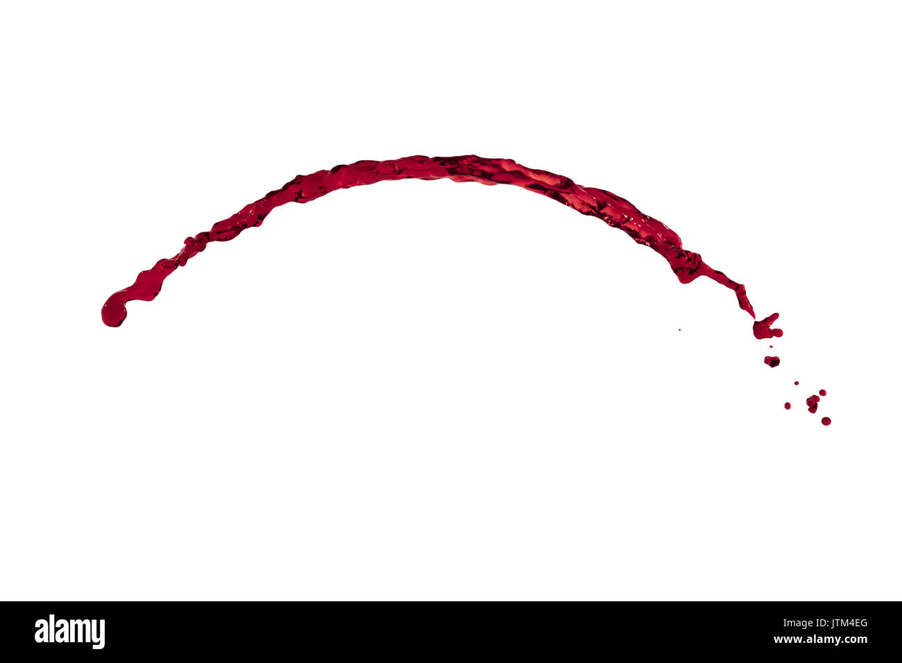 flying beautiful red splash and drops isolated over white background ...