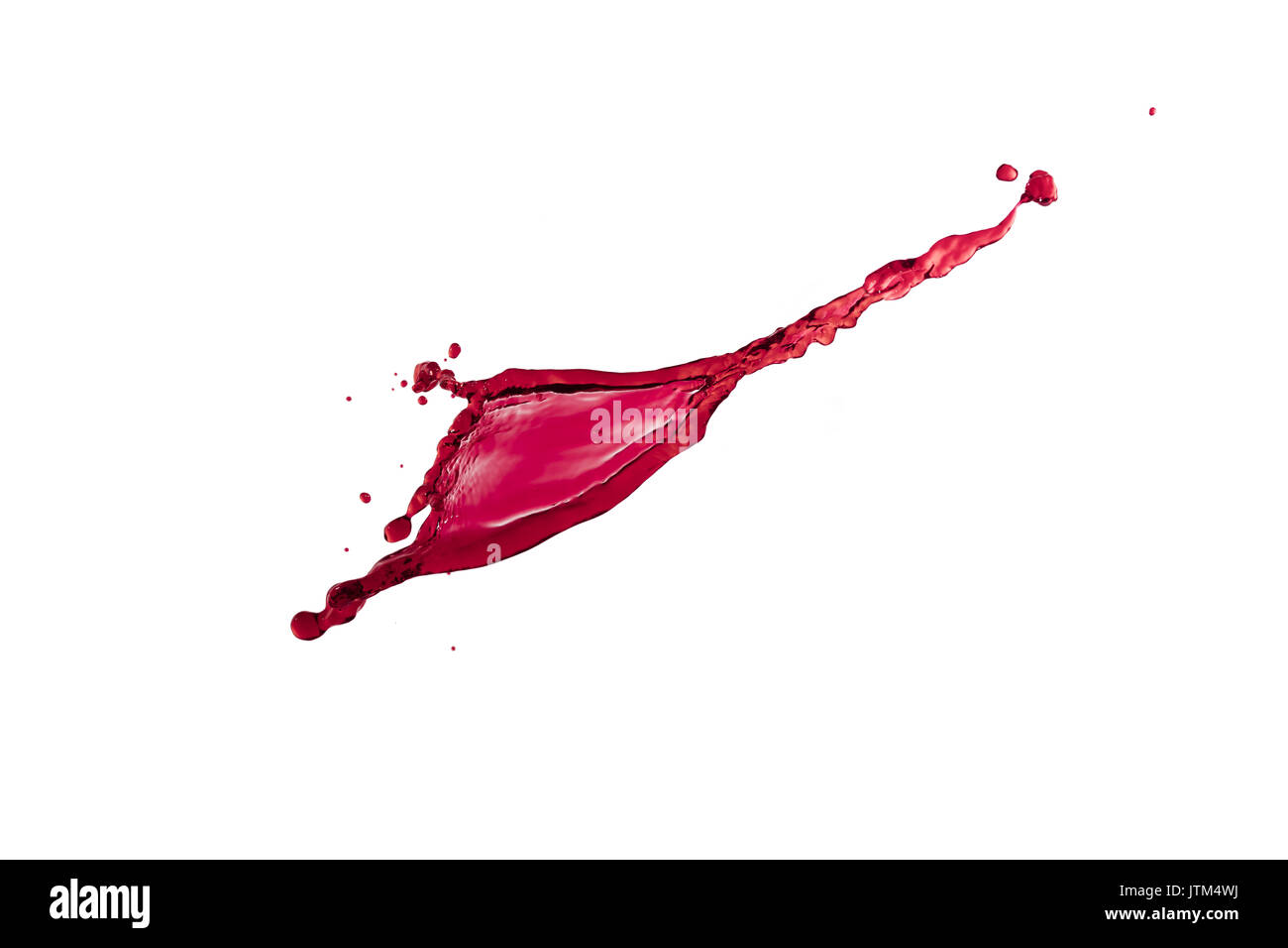flying beautiful red splash and drops isolated over white background ...