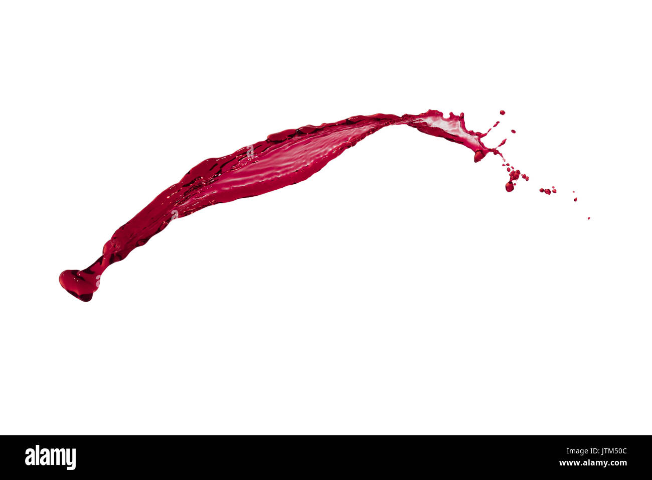 flying beautiful red splash and drops isolated over white background ...