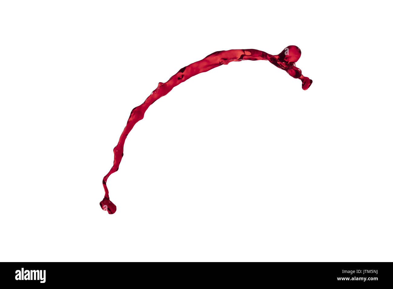 flying beautiful red splash and drops isolated over white background ...