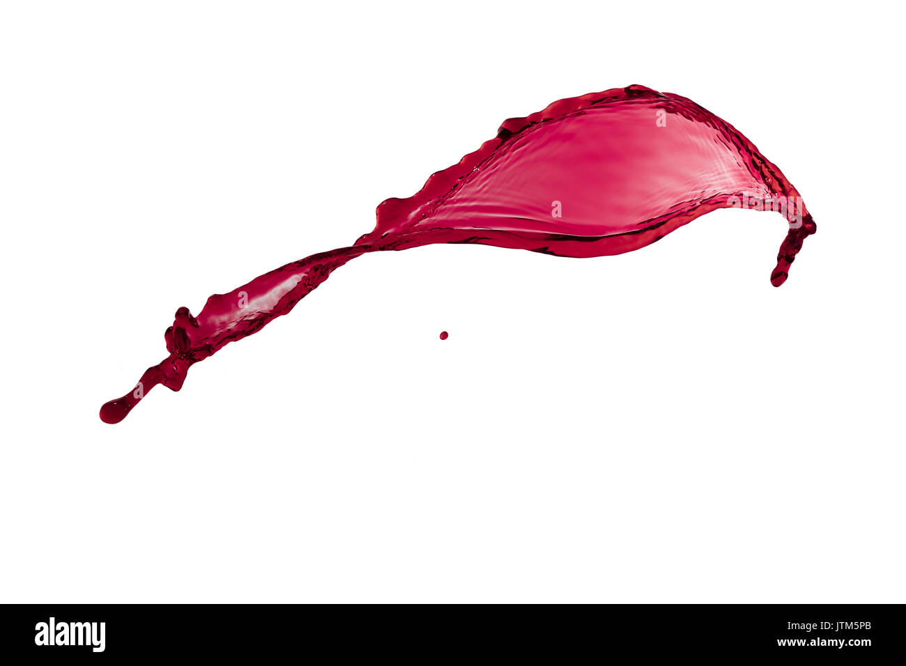 flying beautiful red splash and drops isolated over white background ...