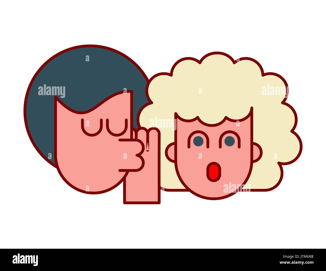Whispering in ear Stock Vector Images - Alamy