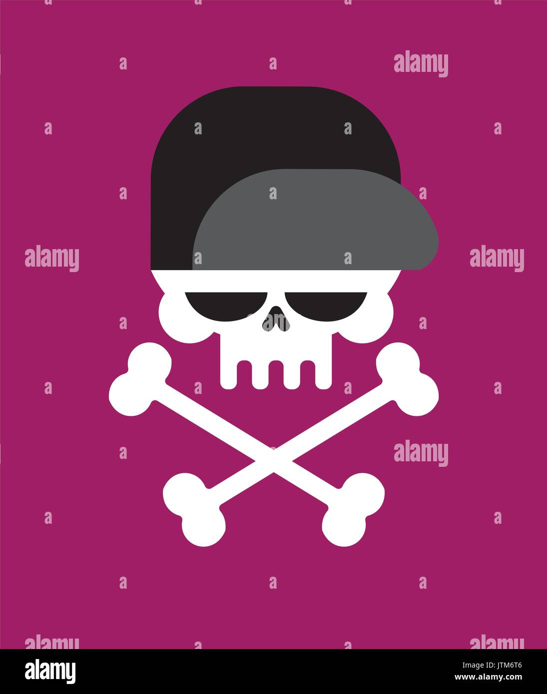 Skull in baseball cap isolated .Head of skeleton in hat Stock Vector ...