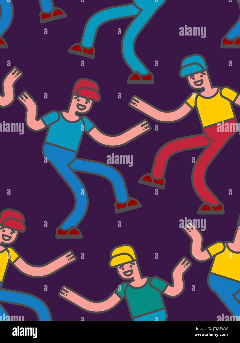 Street dancing seamless pattern. Guy dancing background Stock Vector ...