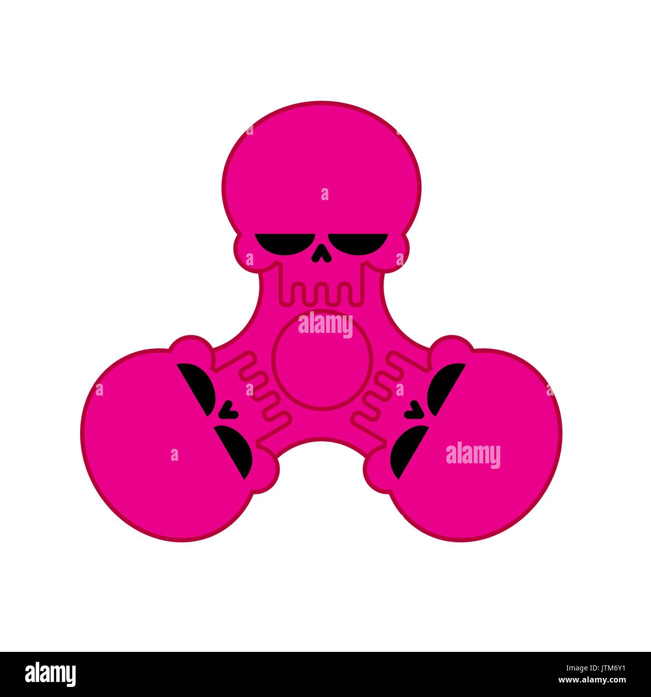 Spinner skull isolated. Bones Fidget finger toy. Halloween Anti Stress ...