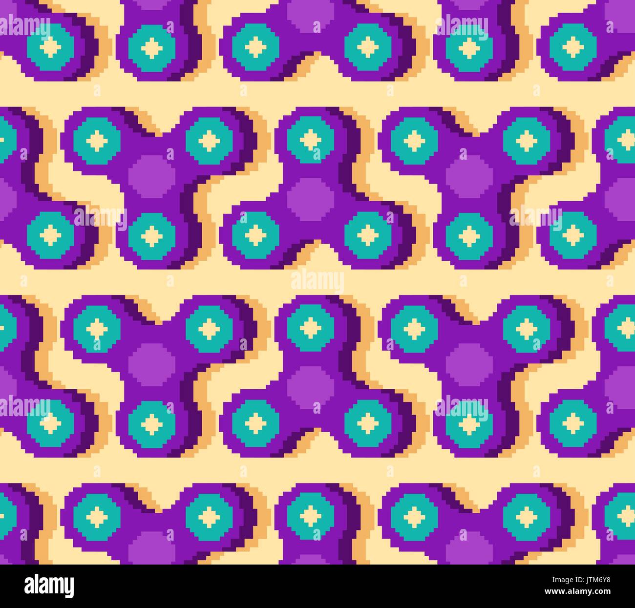 Spinner pixel art pattern. Fidget finger toy pixelated. Anti stress ...