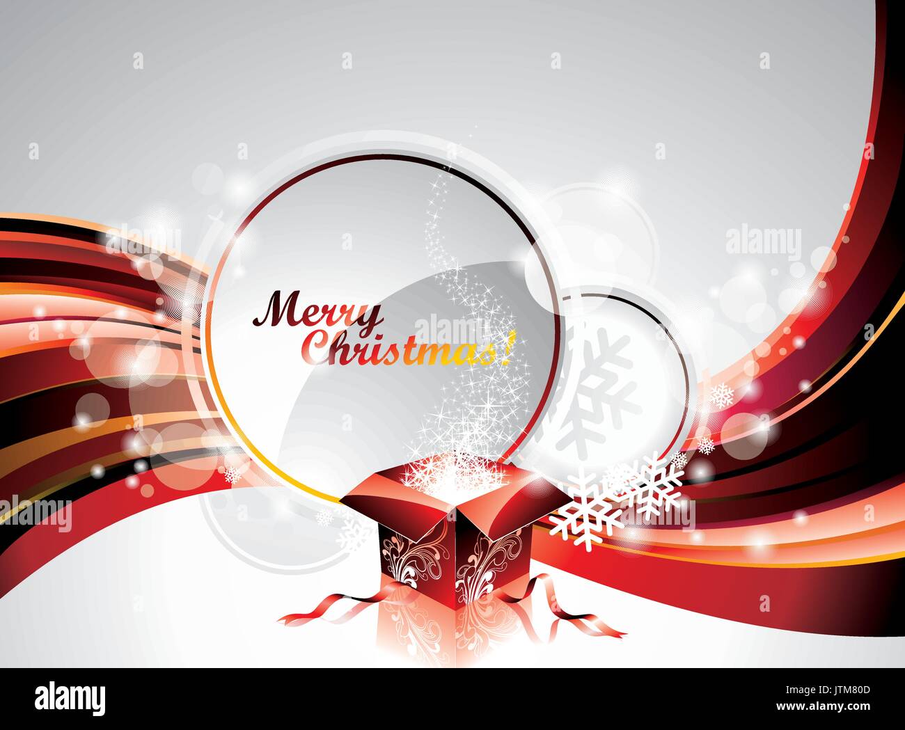 Vector Christmas illustration with gift box on text space Stock Vector ...
