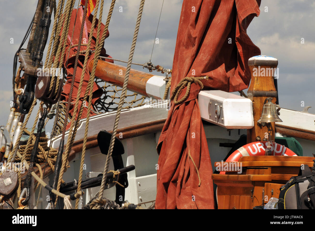 a traditional sailing vessel Ursula cowes week thames barge red sails ...