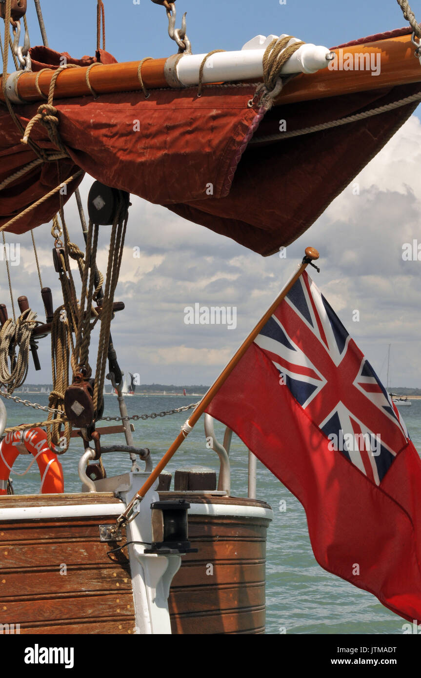a traditional sailing vessel Ursula cowes week thames barge red sails ...