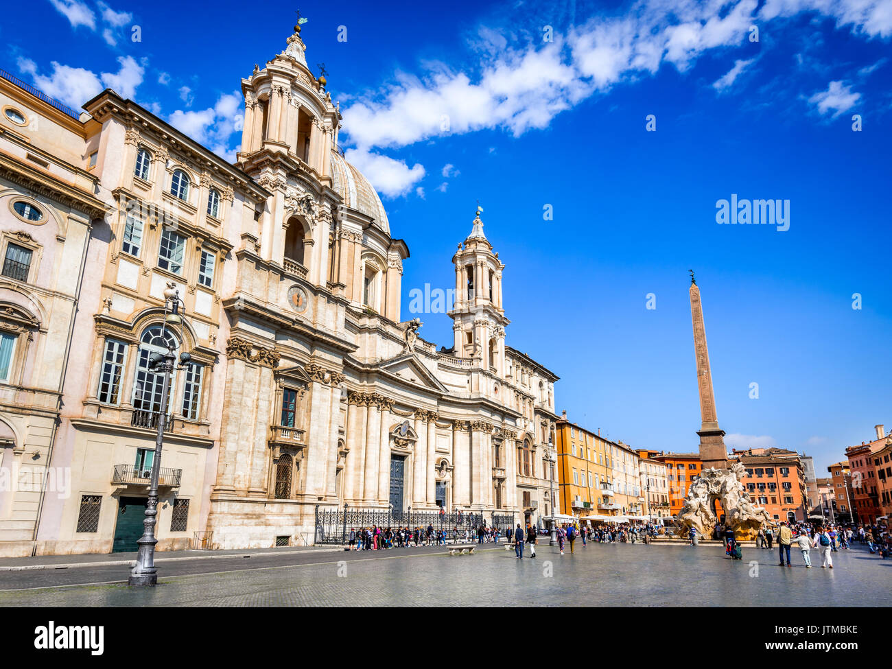 ROME, ITALY - 13 APRIL 2017: Piazza Navona, Rome, Italy with the famous ...