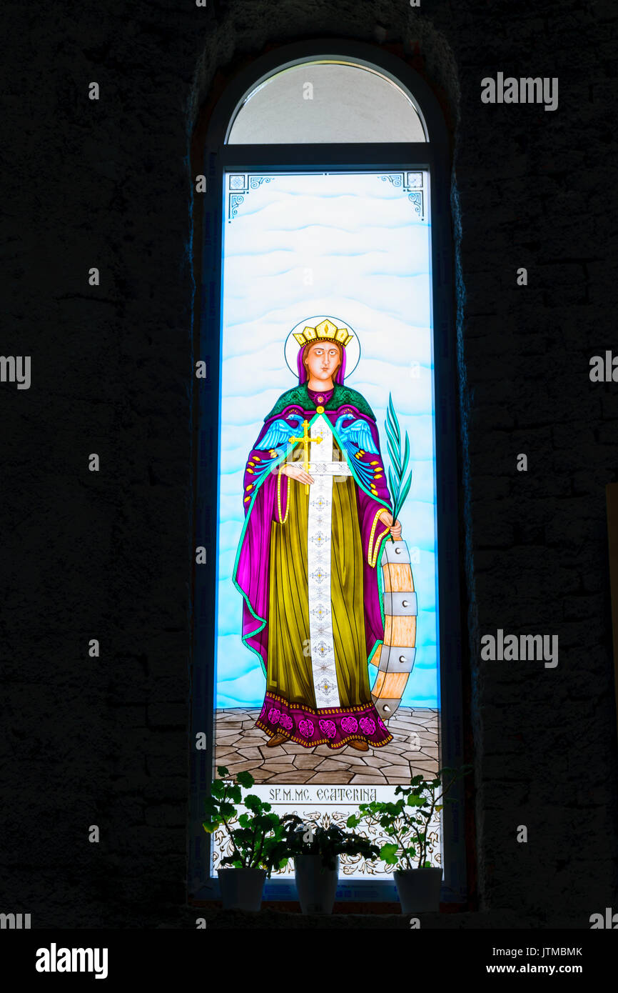 colorful christian church saints stained glass windows Stock Photo - Alamy