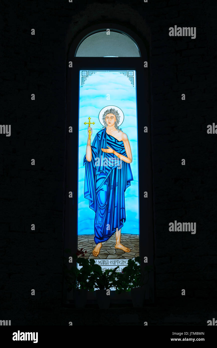colorful christian church saints stained glass windows Stock Photo - Alamy