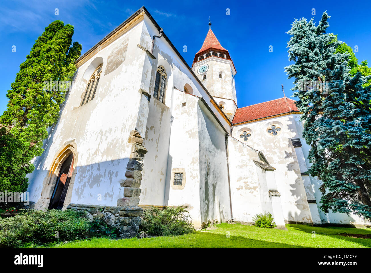 Prejmer, Romania and medieval fortified Saxon church in Brasov county ...