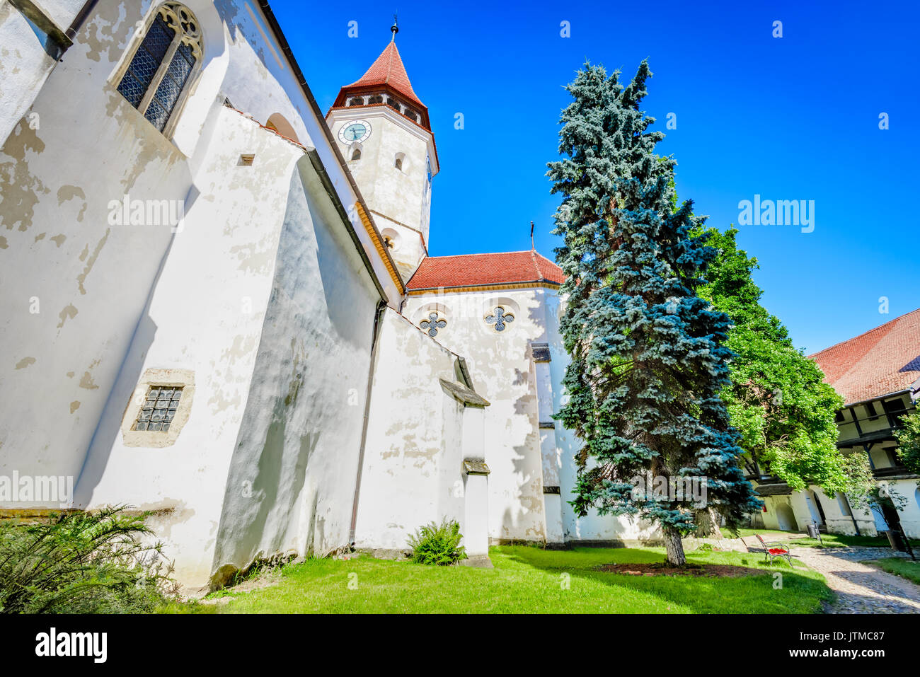 Prejmer, Romania and medieval fortified Saxon church in Brasov county ...
