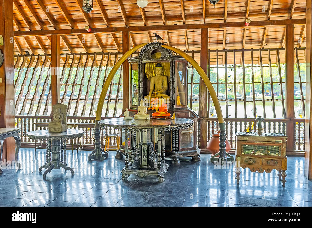 COLOMBO, SRI LANKA - DECEMBER 7, 2016: The main shrine of Seema Malaka ...