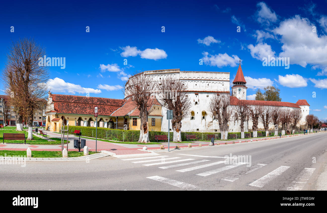 Prejmer, Romania and medieval fortified Saxon church in Brasov county ...