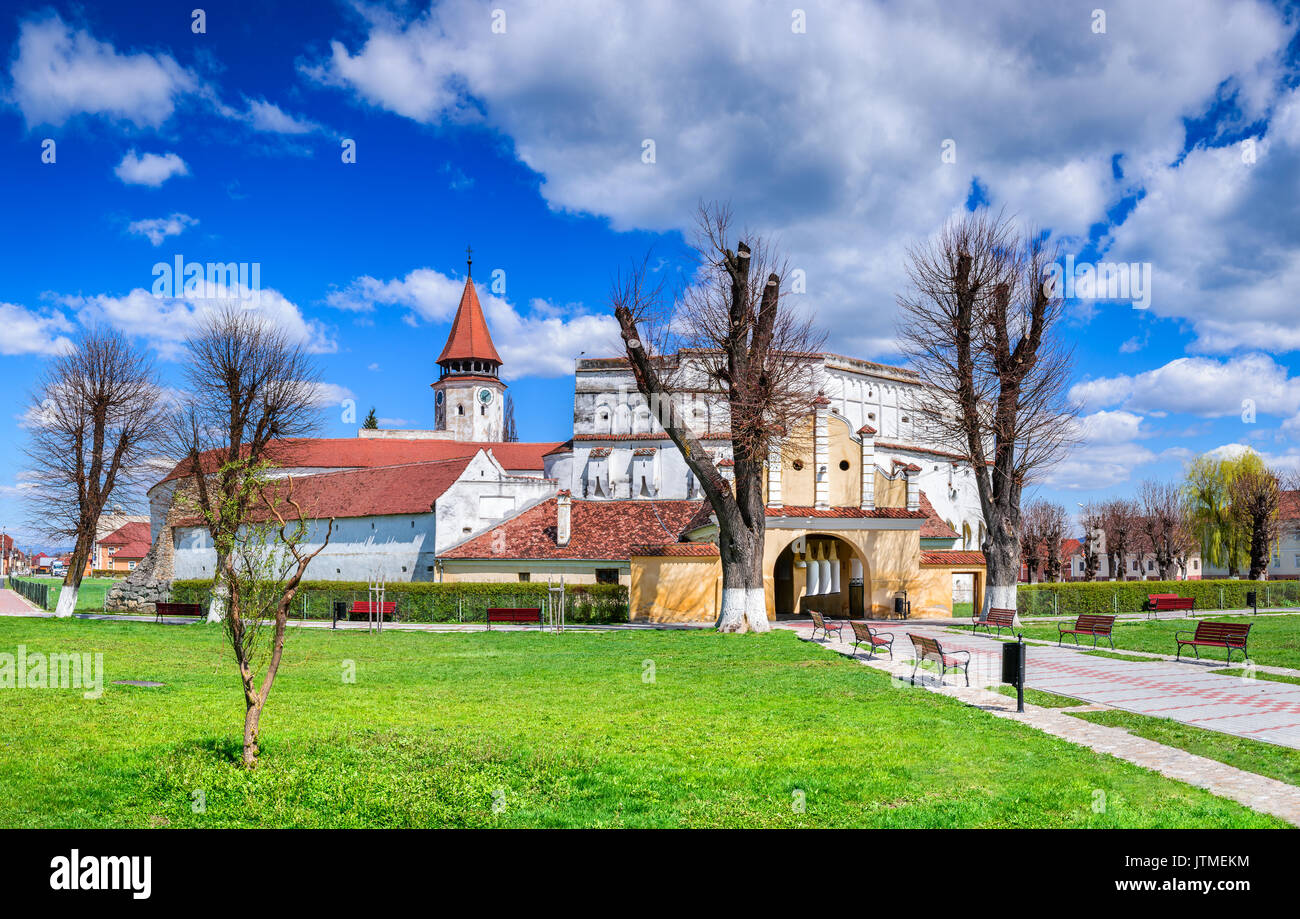 Prejmer, Romania and medieval fortified Saxon church in Brasov county ...