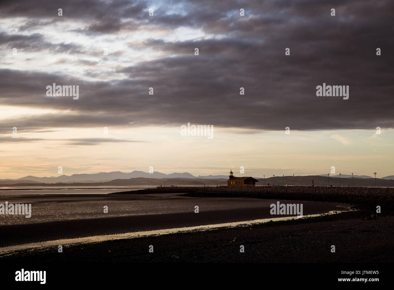 A beautiful colorful sunset view on the Morecambe beach Stock Photo - Alamy