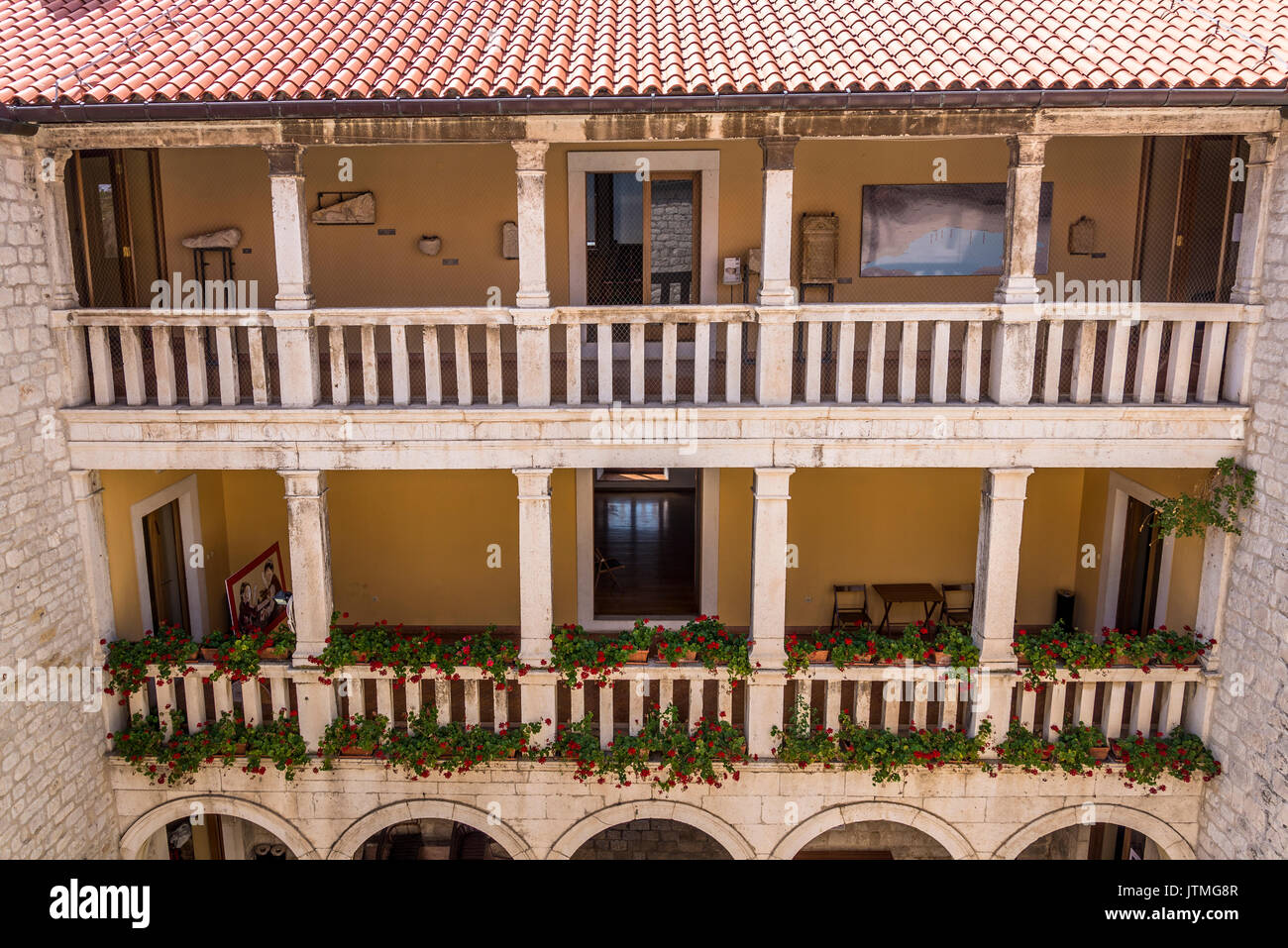 Atrium, Vitturi Castle, 15th century Renaissance fort, Kastel Luksic ...