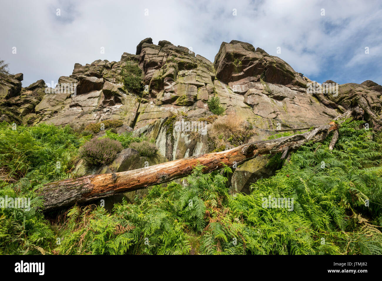 Dramatic rock face at The Roaches in the Peak District, Staffordshire ...