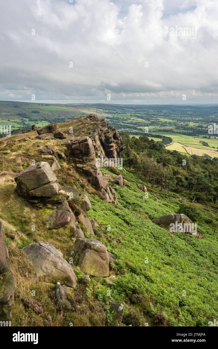 Rugged and rocky scenery at The Roaches between Buxton and Leek in the ...