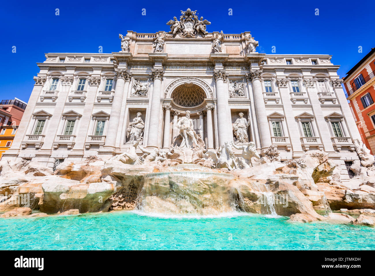 Rome, Italy. Famous Trevi Fountain and Palazzo Poli (Italian: Fontana ...