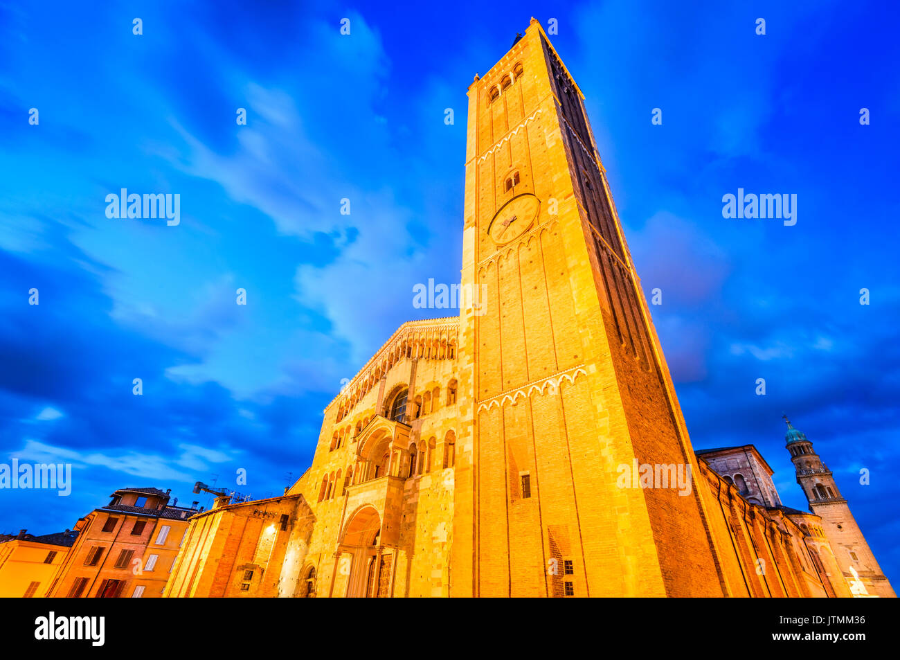 Parma, Italy - Piazza del Duomo with the Cathedral and Baptistery ...