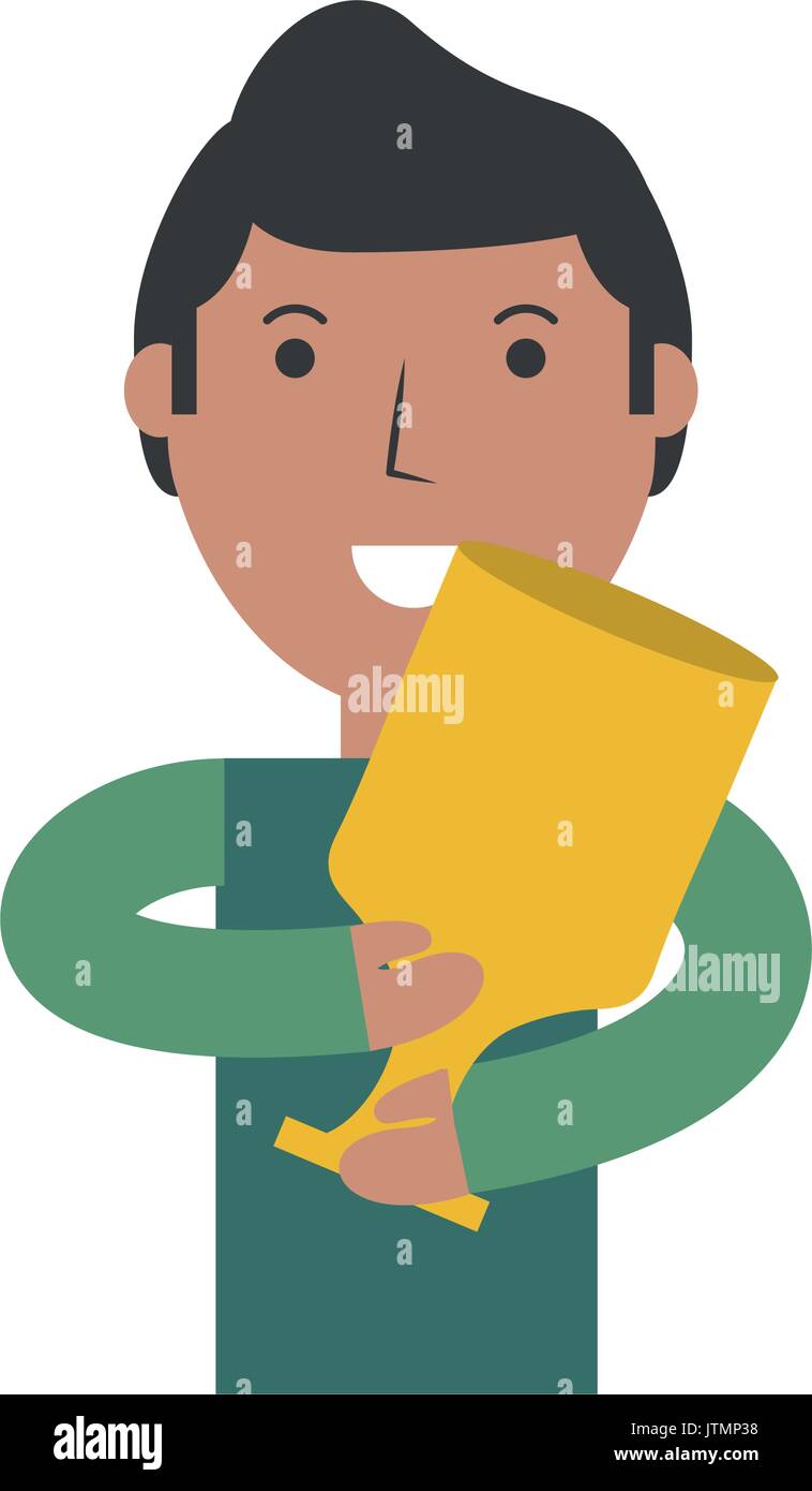 Man with trophy cup cartoon Stock Vector Image & Art - Alamy