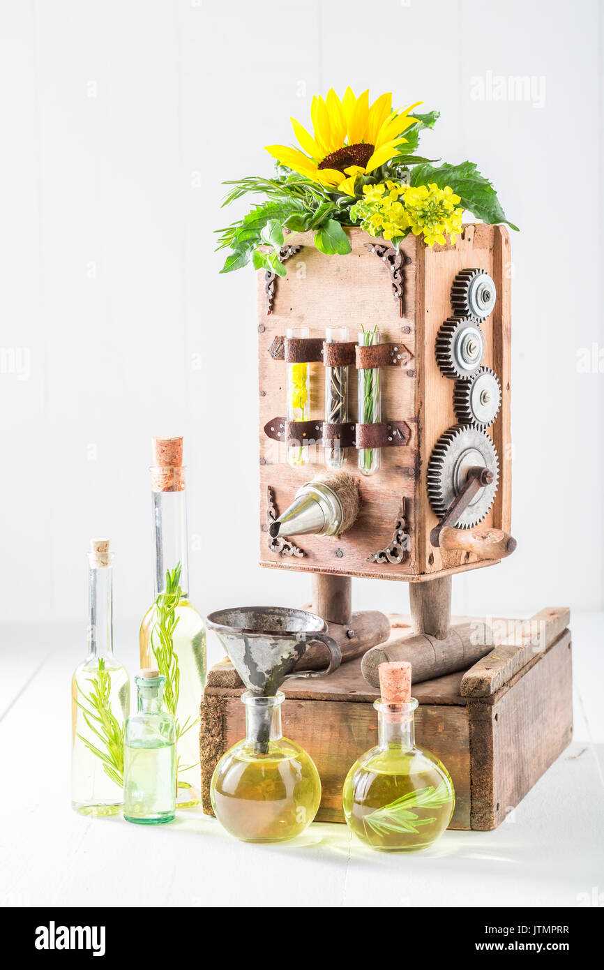 Original machine to make oil in old basement Stock Photo - Alamy