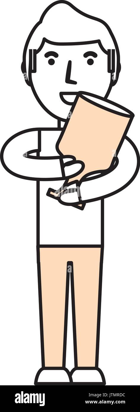 Man with trophy cup cartoon Stock Vector Image & Art - Alamy