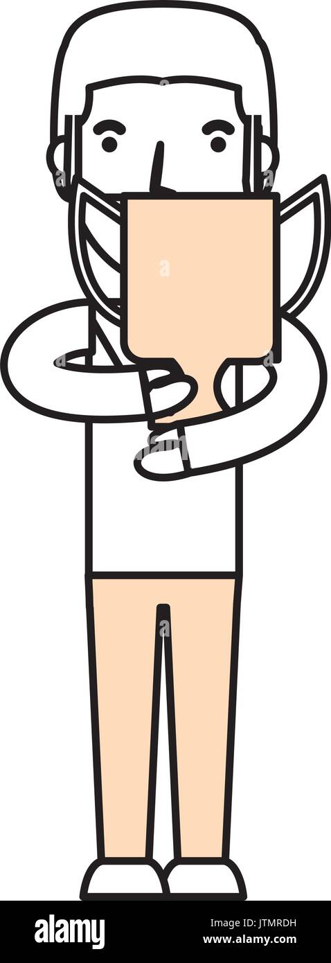 Man with trophy cup cartoon Stock Vector Image & Art - Alamy