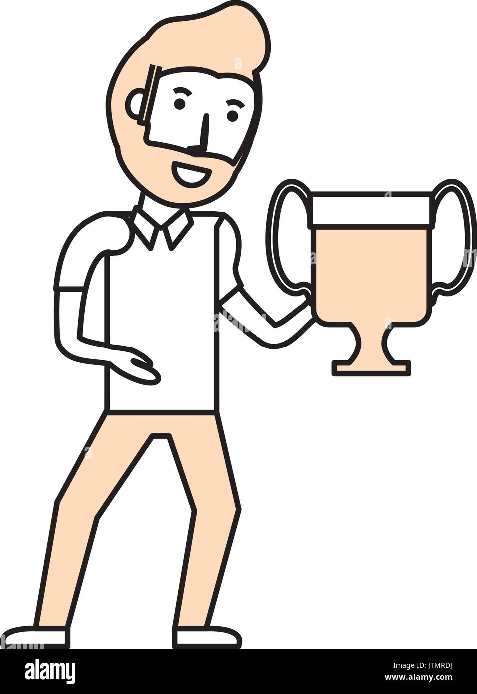Man with trophy cup cartoon Stock Vector Image & Art - Alamy