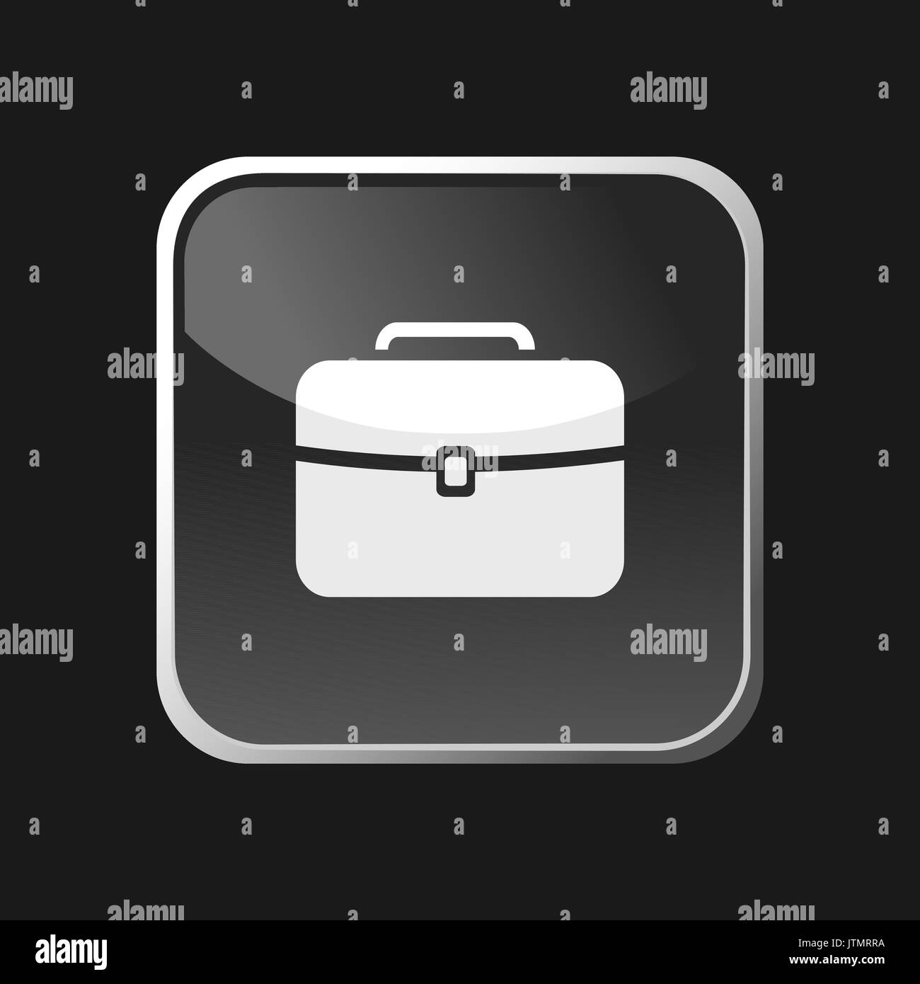 Briefcase icon flat black Black and White Stock Photos & Images - Alamy