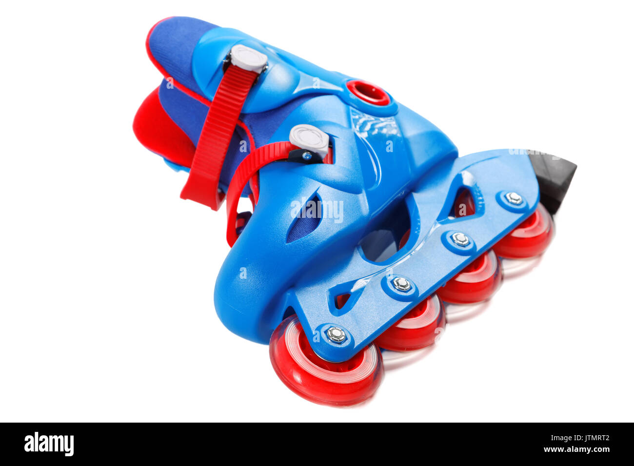 Blue roller skates isolated on white background Stock Photo - Alamy