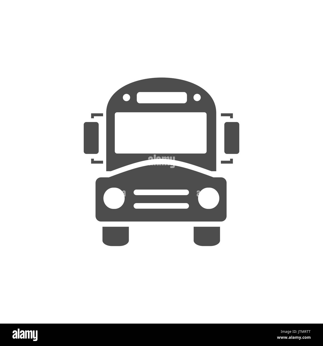 School bus sign on the front of yellow school bus Black and White Stock ...