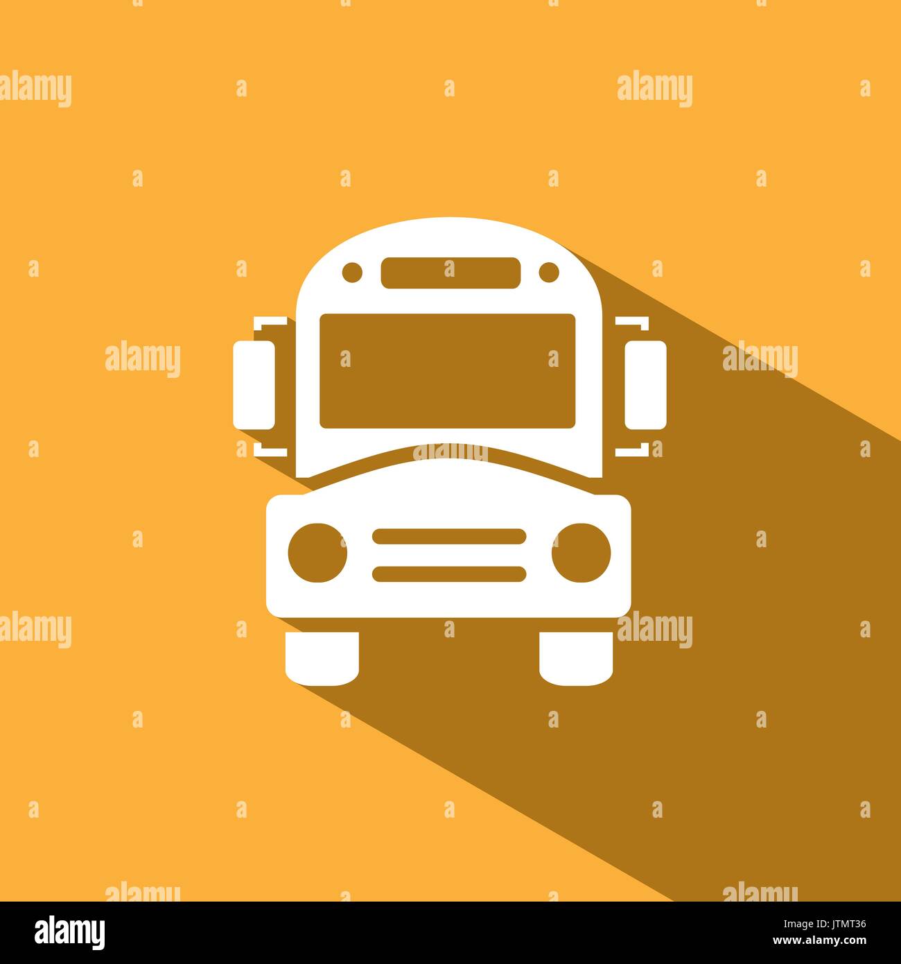 Bus school icon with shadow on yellow background Stock Vector Image ...