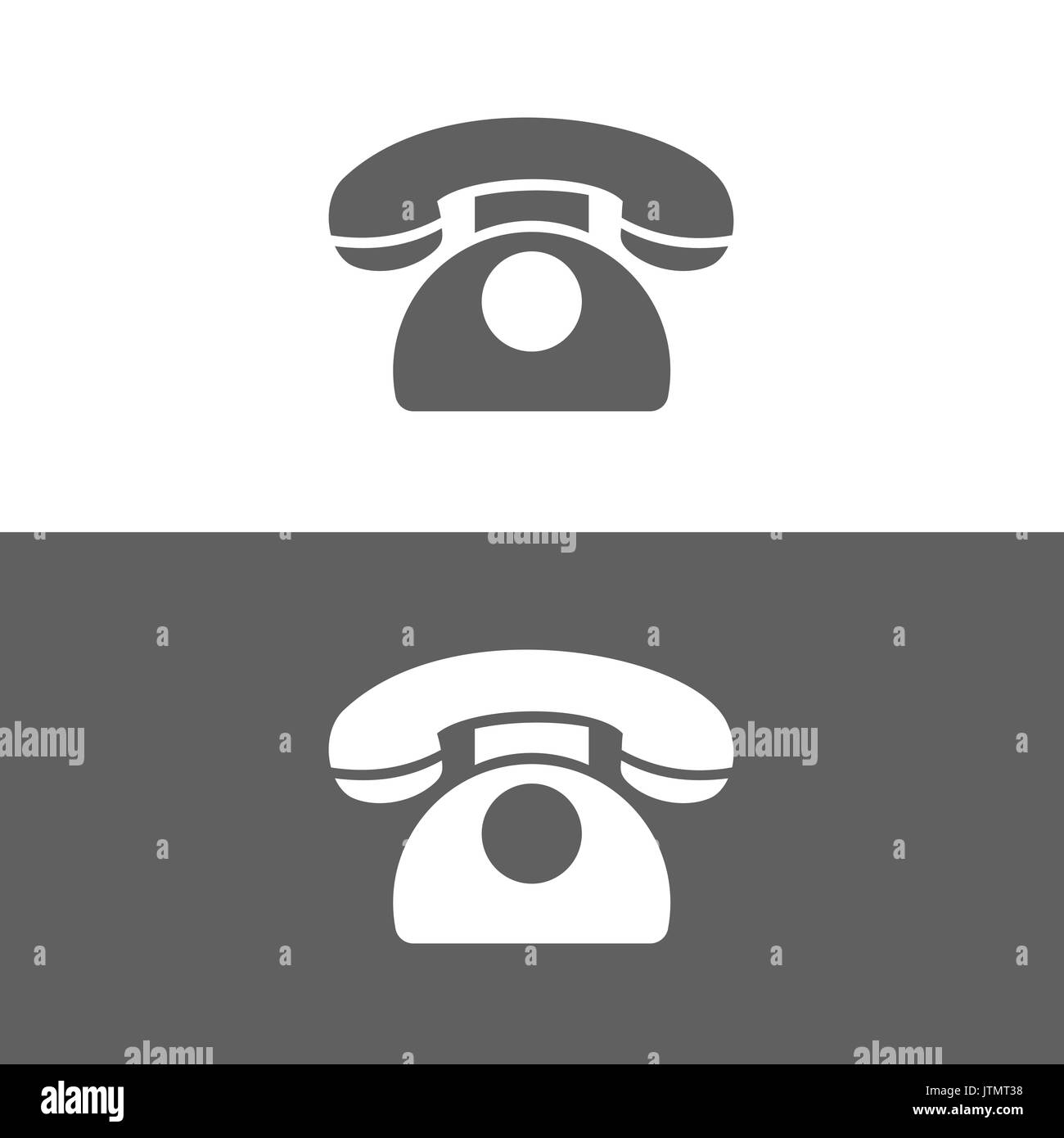 Classic phone icon on a dark and white background Stock Vector Image ...