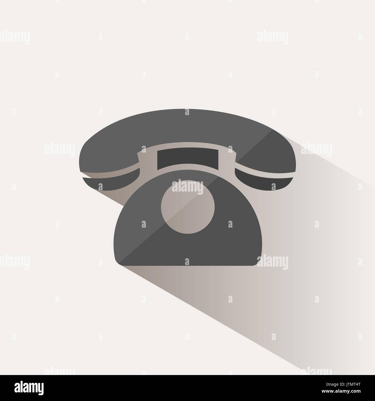 Classic phone icon with shadow on a beige background Stock Vector Image ...