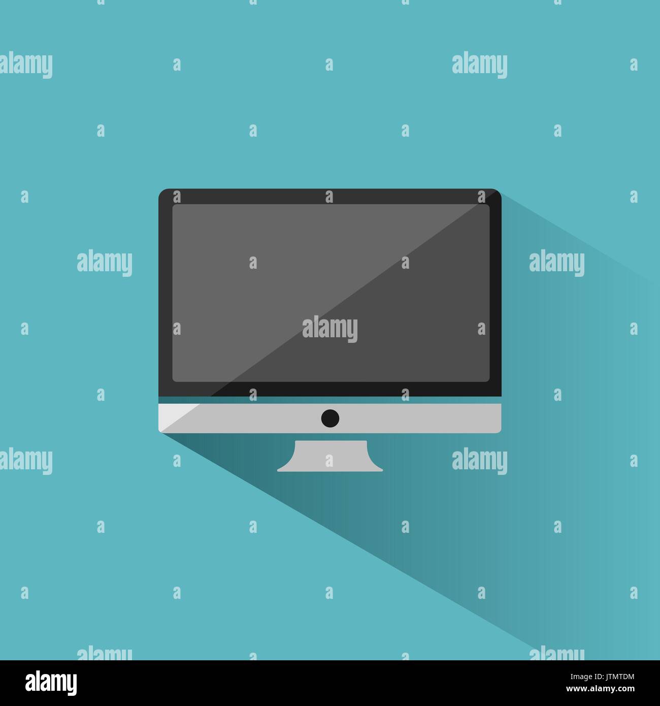 Computer icon with shade on blue background Stock Vector Image & Art ...