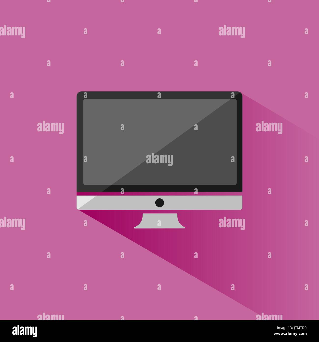 Computer icon with shade on pink background Stock Vector Image & Art ...