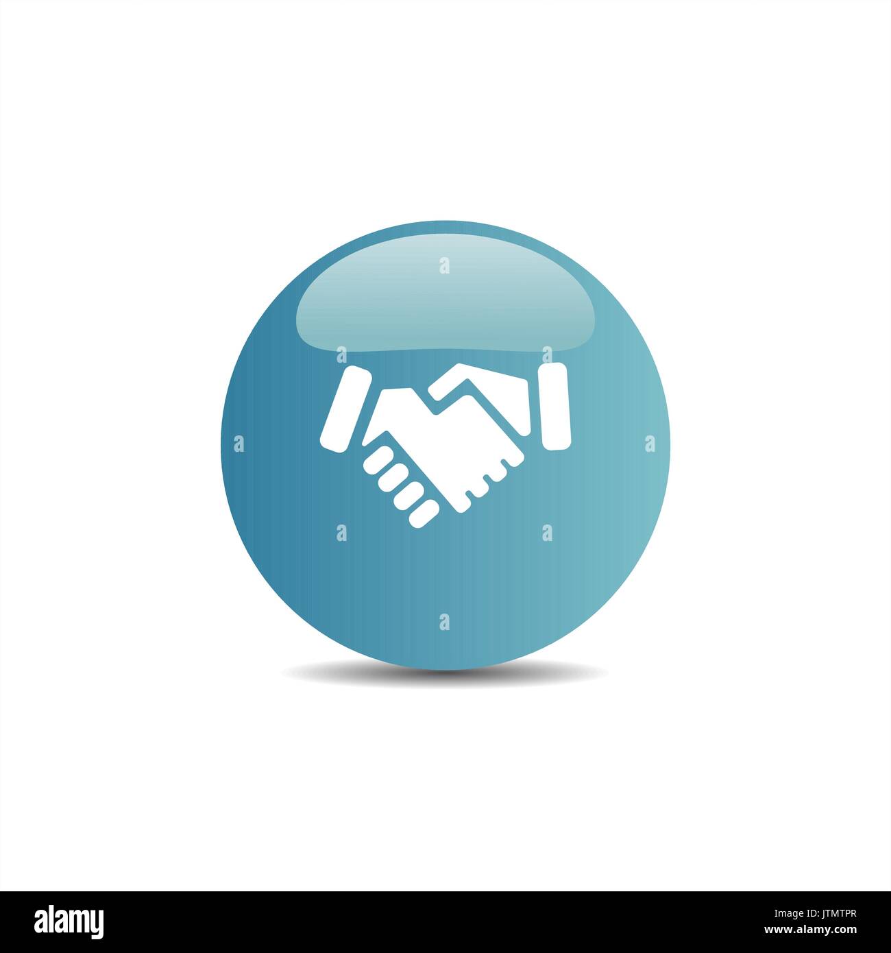 Handshake icon on blue Cut Out Stock Images & Pictures - Alamy