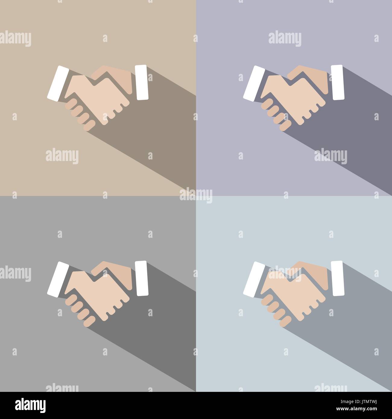 Handshake icon with shadow on colored backgrounds Stock Vector Image ...