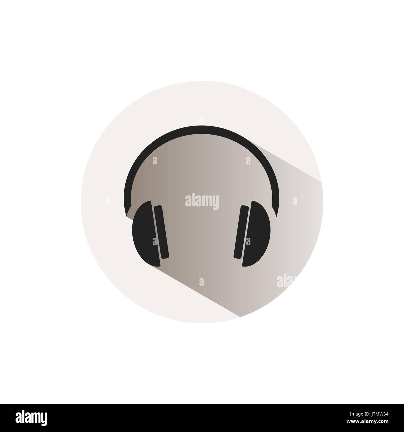 Headphones icon on a button and white background Stock Vector Image ...