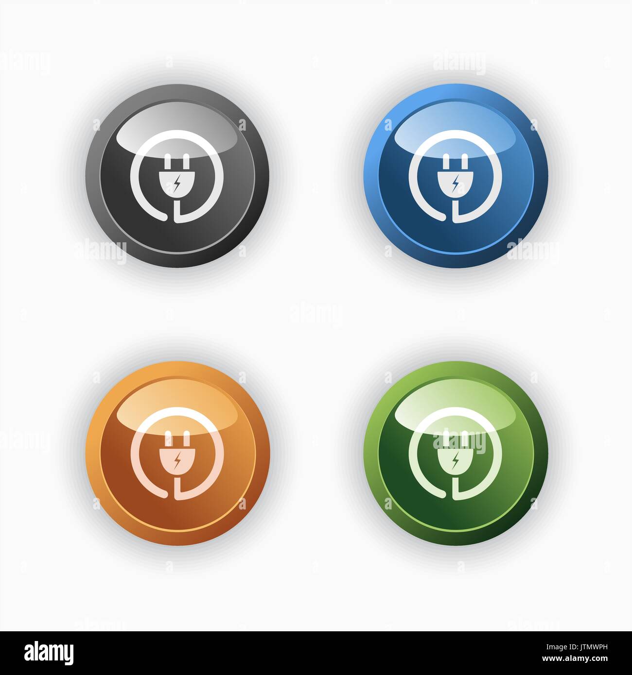 Plug icon round Stock Vector Images - Alamy
