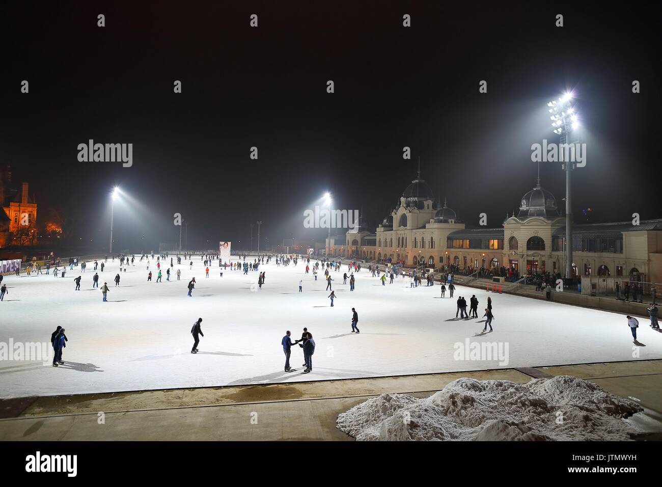 Ice Rink in Budapest Stock Photo - Alamy