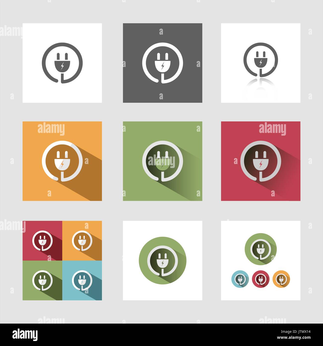 Plug icon in different versions Stock Vector Image & Art - Alamy