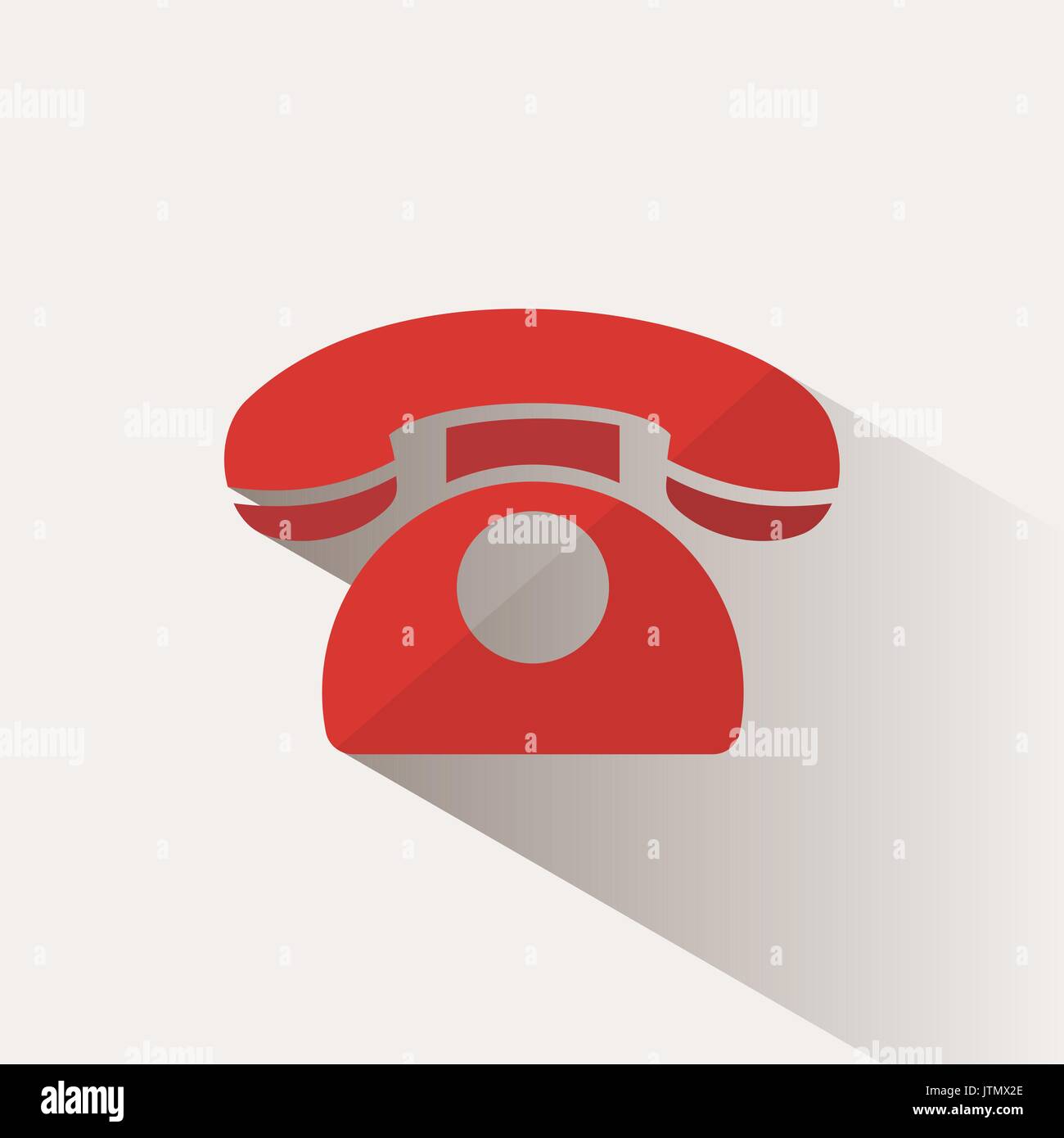 Red phone icon with shadow on a beige background Stock Vector Image ...
