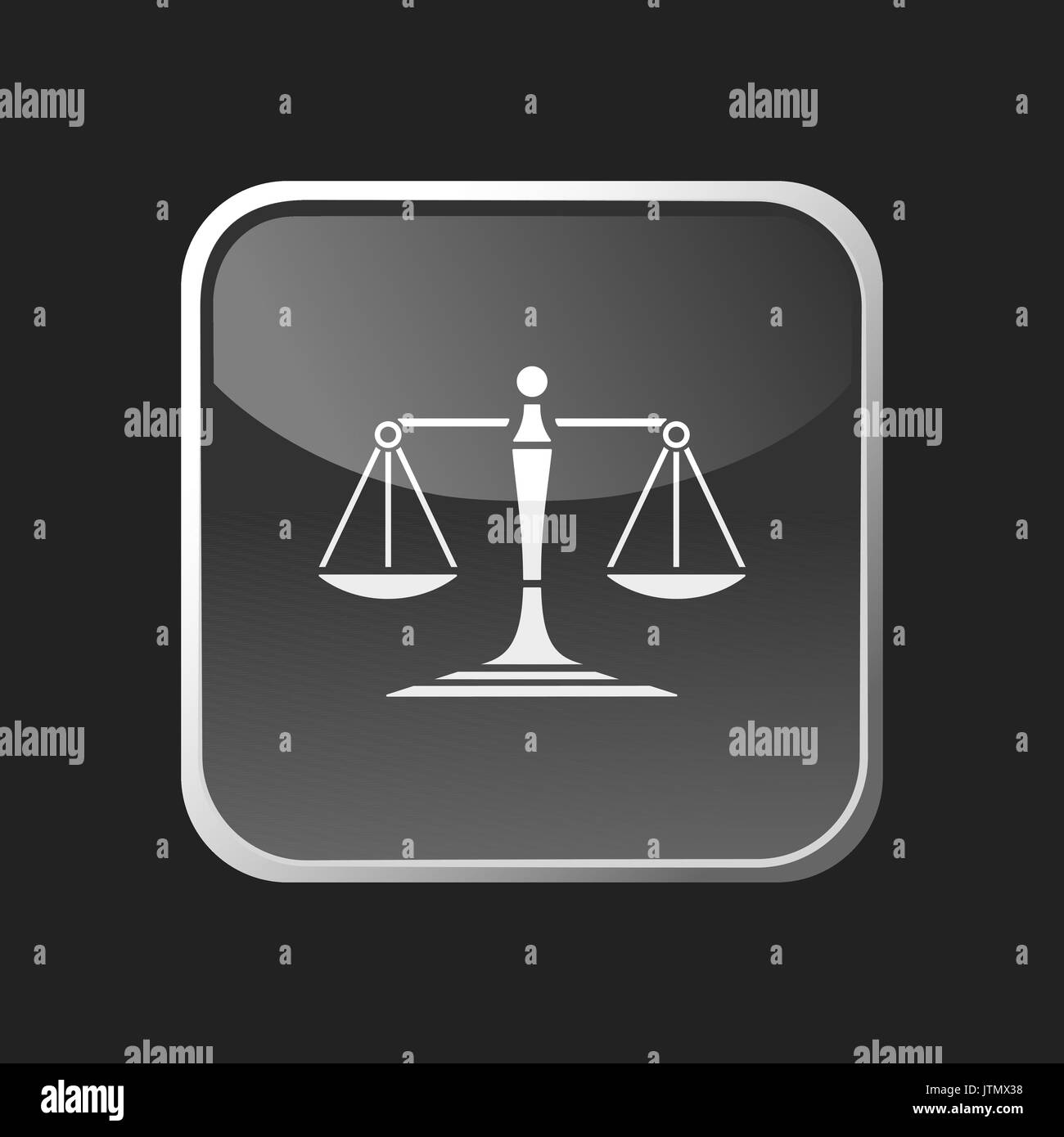 Scales of justice icon on a square button Stock Vector Image & Art - Alamy