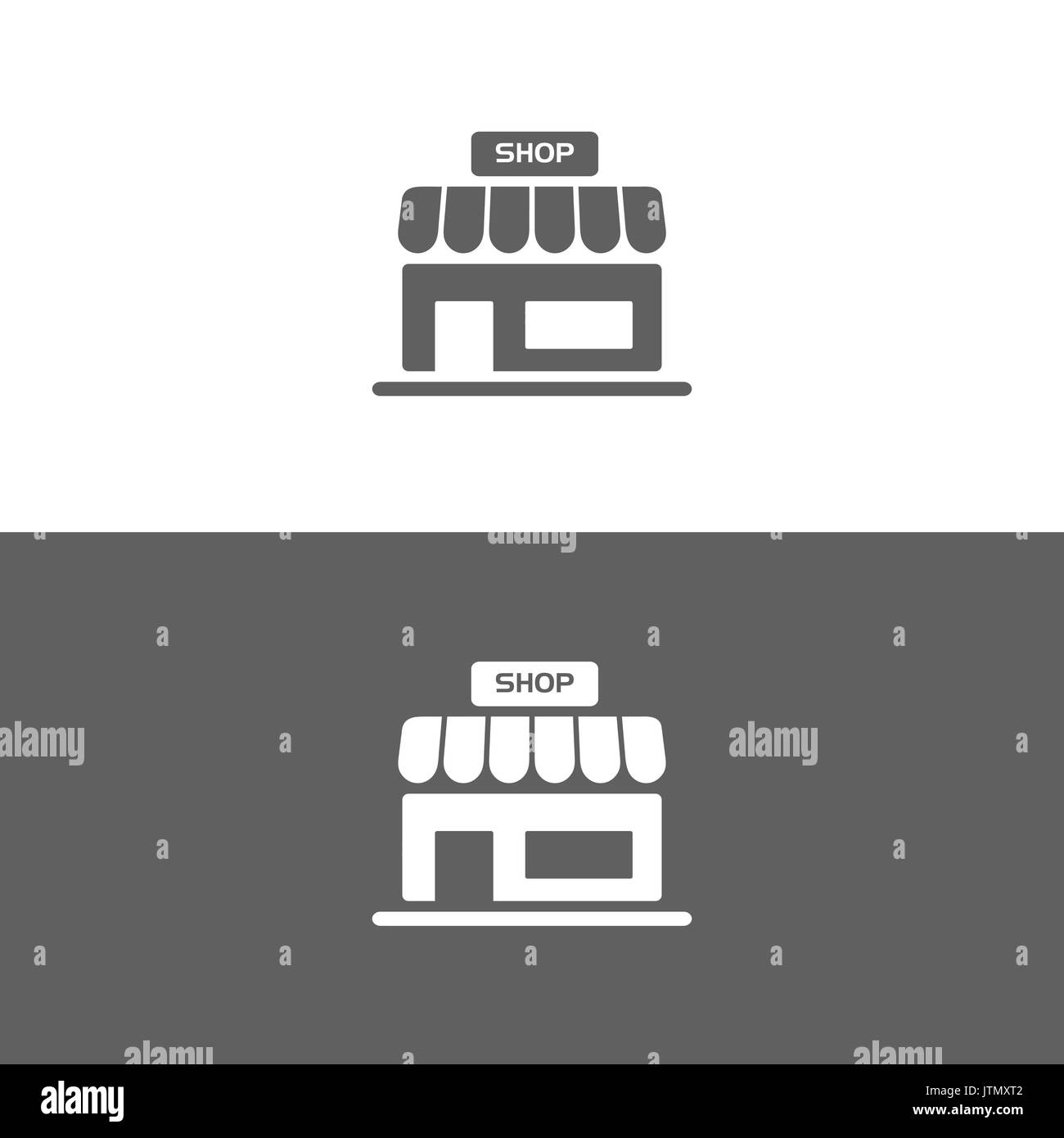 Storefront icon on white Black and White Stock Photos & Images - Alamy